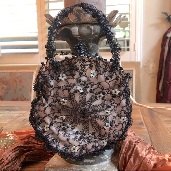 Lisa Toland | Bags | Vtg Art To Wear Lisa Toland Blacktan Metal Lace ...
